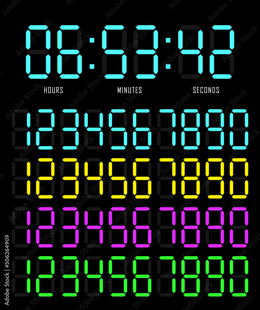 Set Countdown website vector flat template digital clock timer ... Set Countdown website vector flat template digital clock timer ...