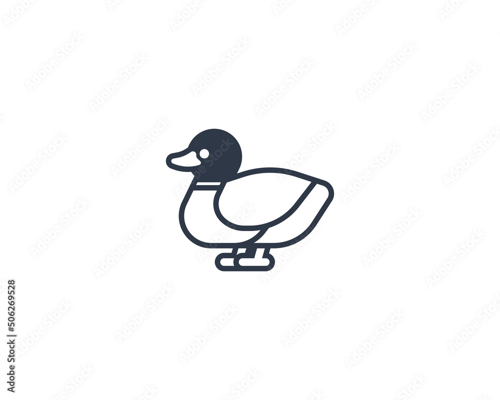 Duck vector flat emoticon. Isolated Duck emoji illustration. Duck icon ...