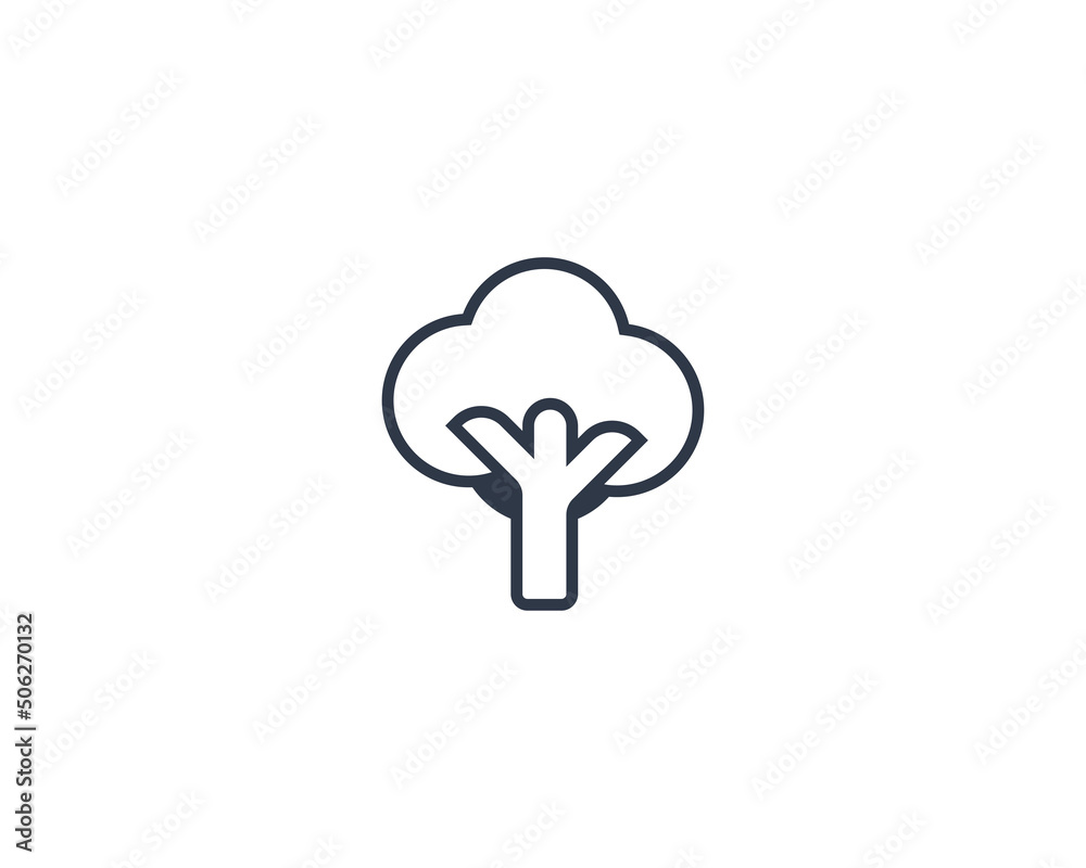 Tree vector flat emoticon. Isolated Tree emoji illustration. Tree icon ...