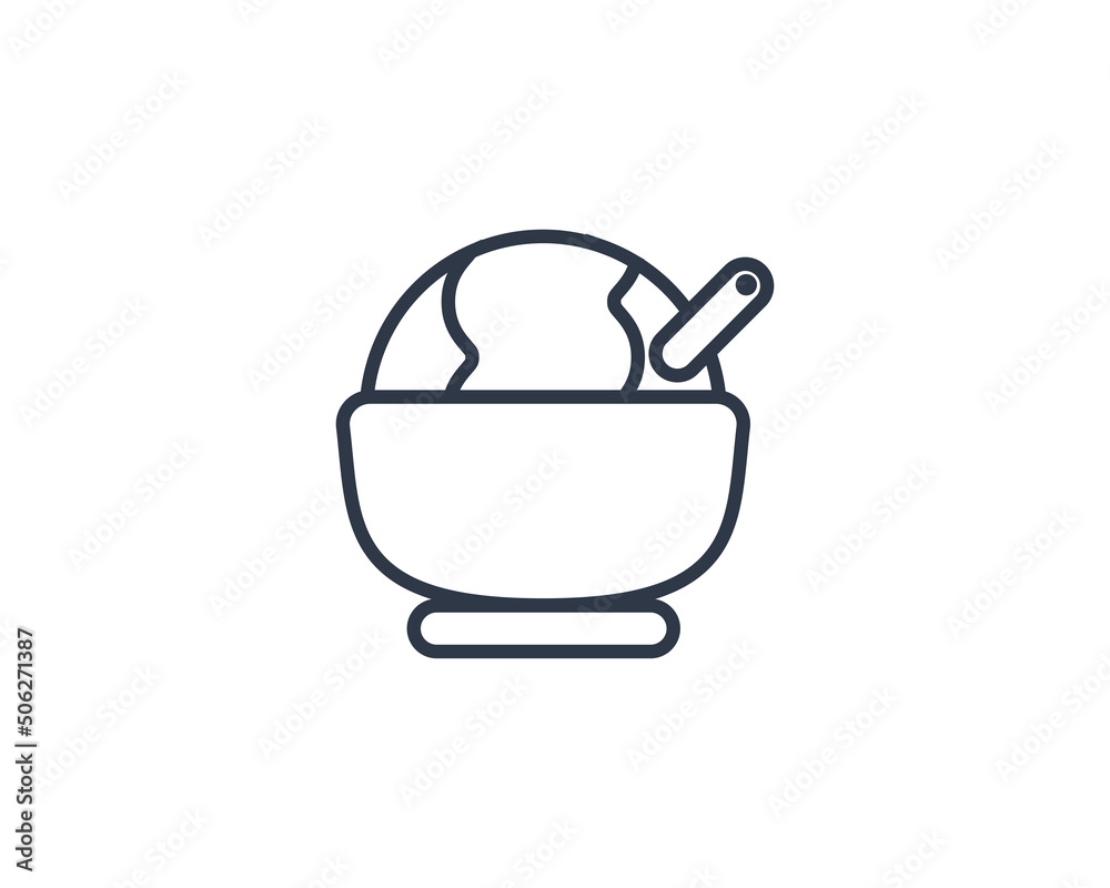Shaved ice vector flat emoticon. Isolated Shaved ice illustration ...