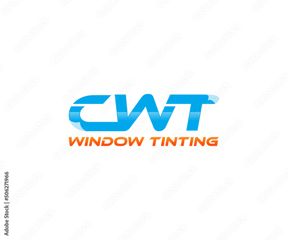 cwt window tinting logo design monogram illustration Stock Vector ...