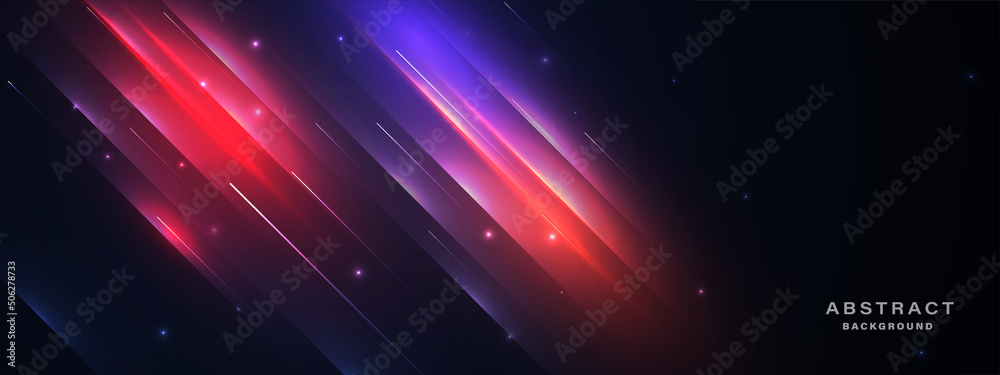 Abstract technology background with motion neon light effect.Vector ...