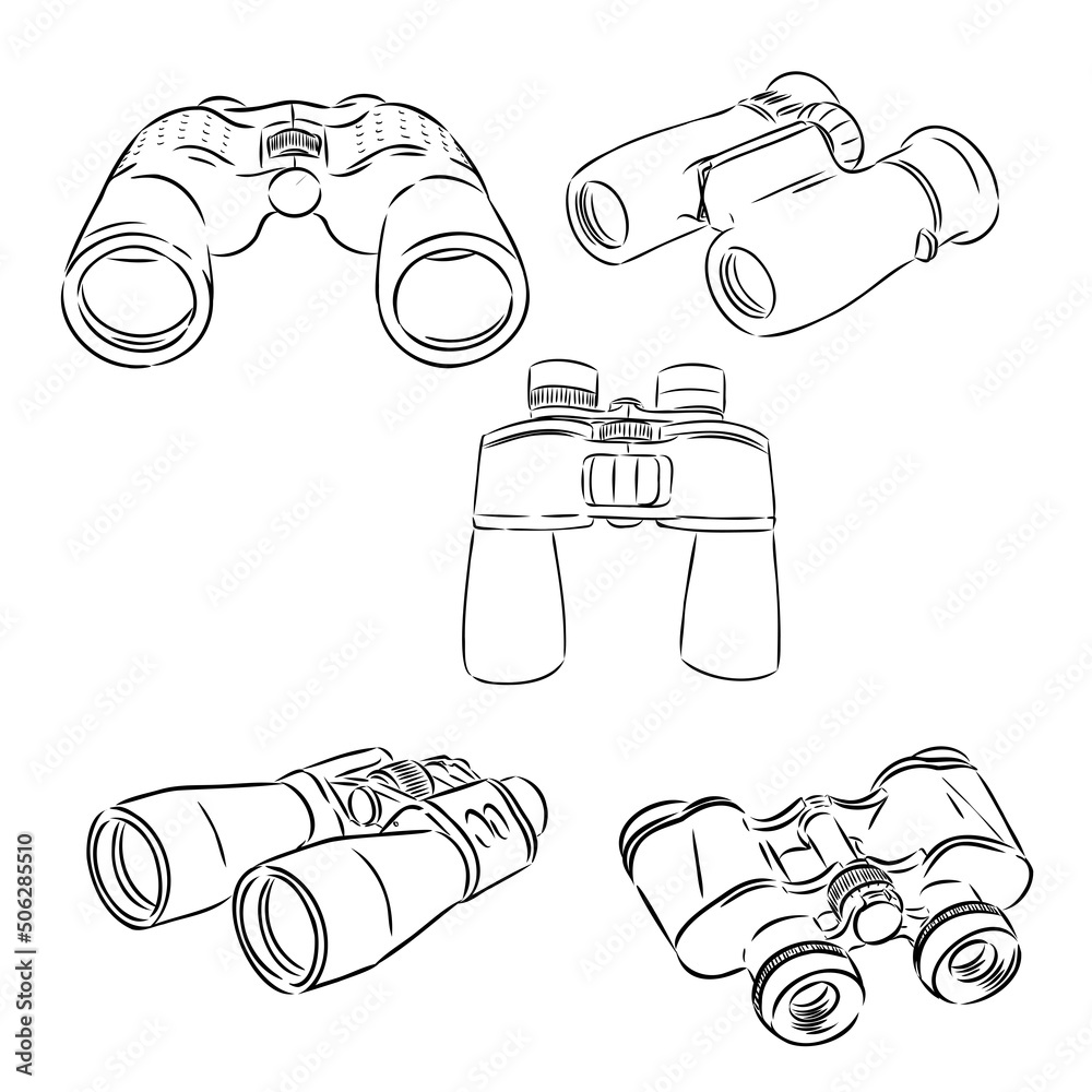 Binocular. Binocular hand drawing vector illustration. Binocular sketch ...
