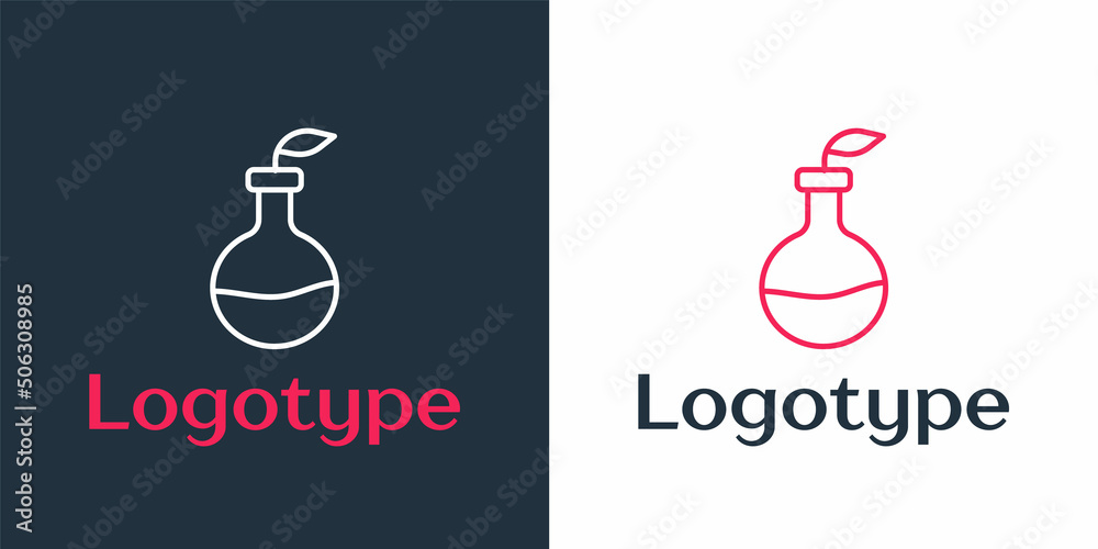 Logotype line Plant breeding icon isolated on white background. Plants ...