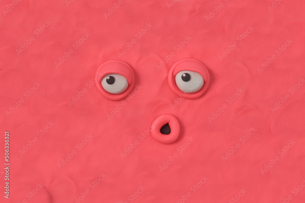 Ugly monster with an indifferent expression, fabulous creature made by ...