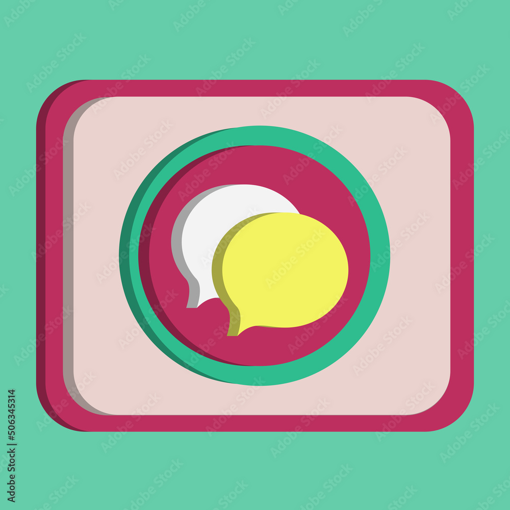3D cloud box text icon button vector with turquoise and pink background ...