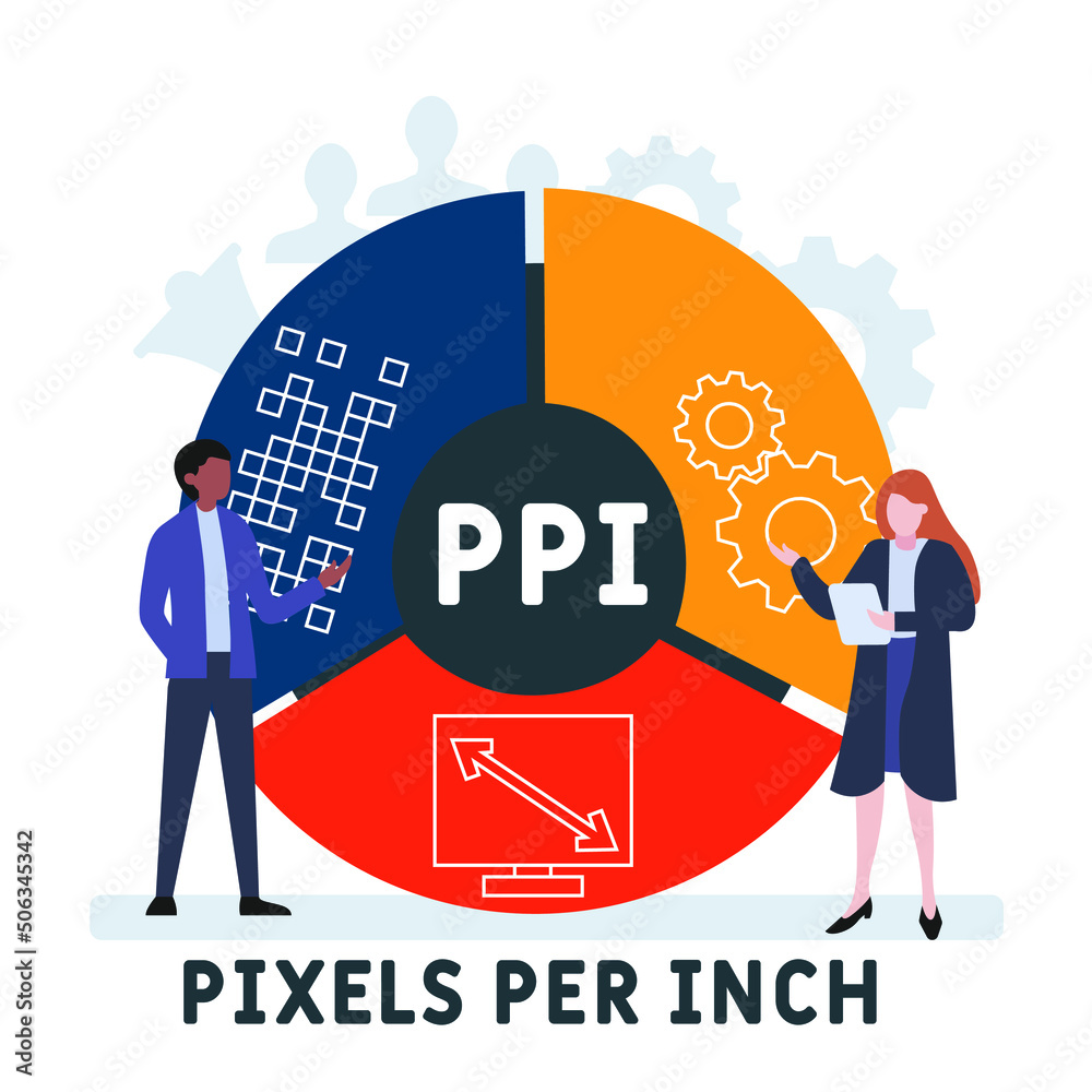 PPI - Pixels Per Inch acronym. business concept background. vector ...