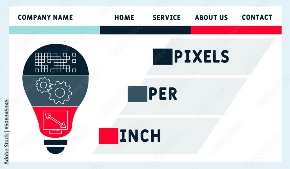 PPI - Pixels Per Inch acronym. business concept background. vector ...