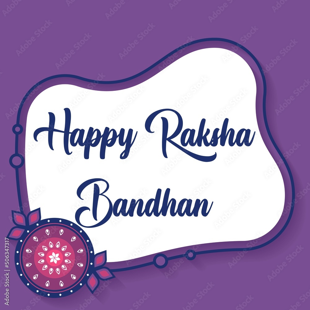 Happy Raksha Bandhan Caption Isolated on White Note With Rakhi ...