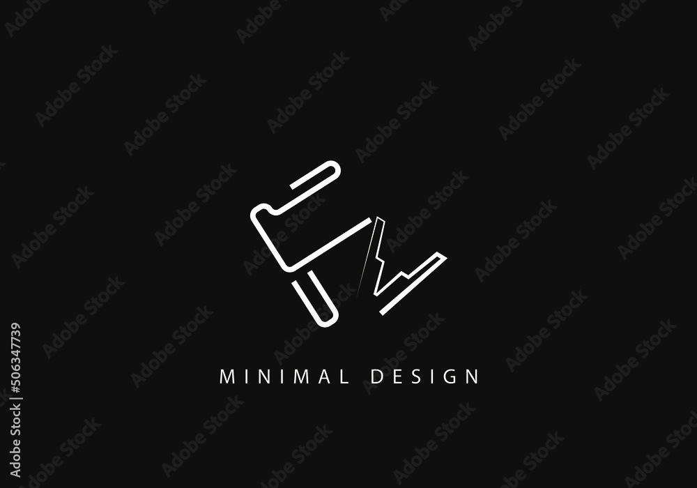 Alphabet letter FV logo design line art Stock Vector | Adobe Stock