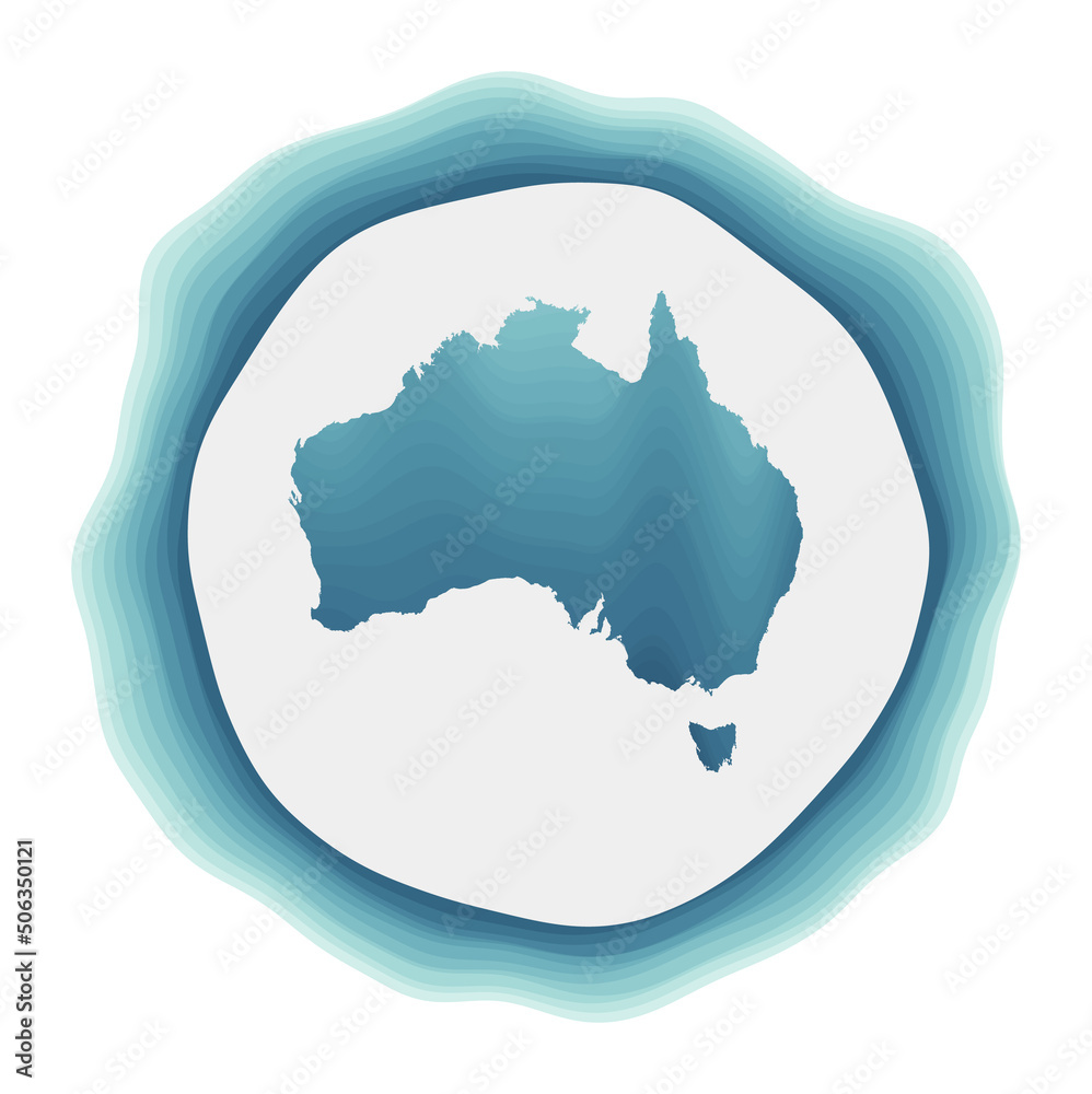 Australia logo. Badge of the country. Layered circular sign around ...