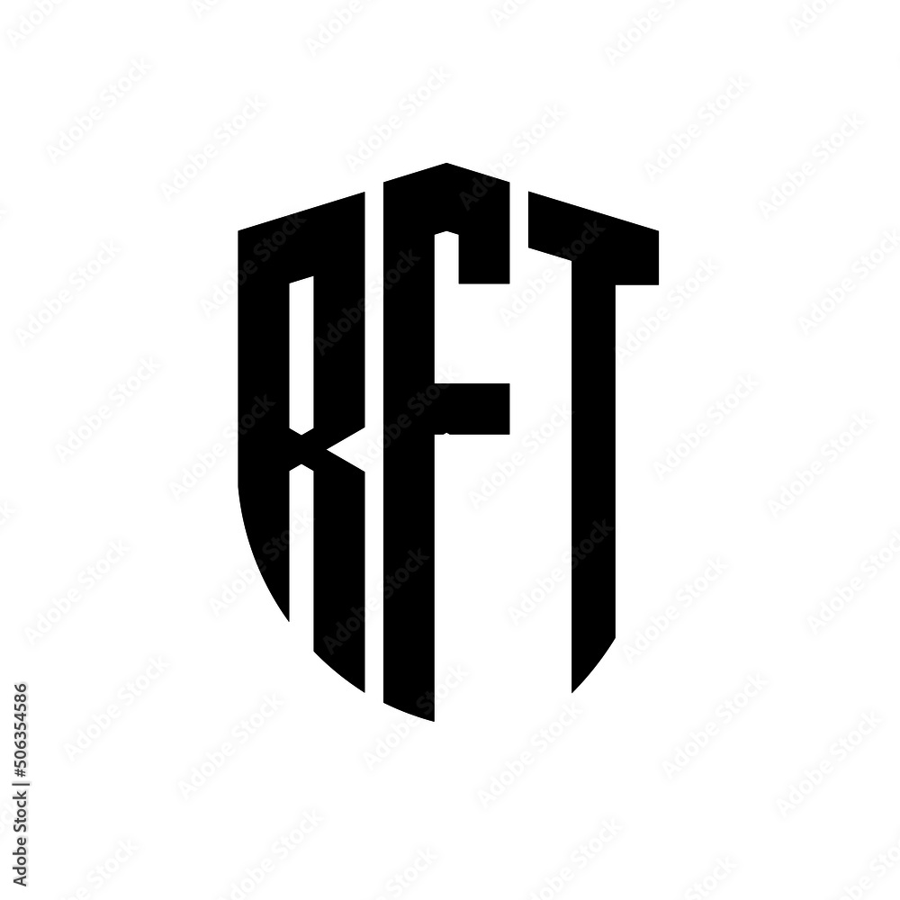 RFT letter logo design. RFT modern letter logo with black background ...
