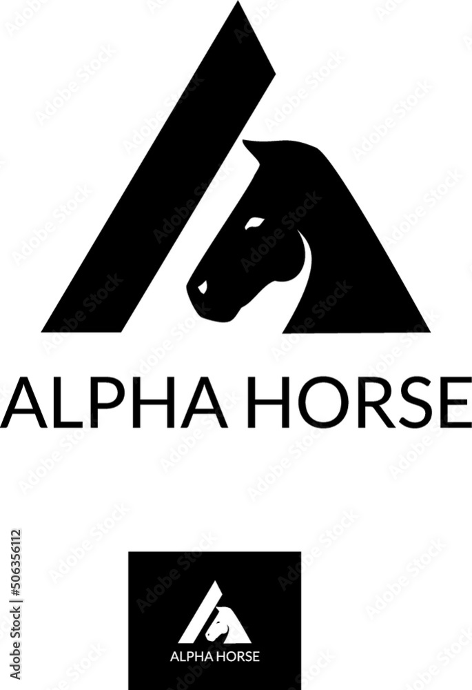 alpha horse logo abstract Stock Vector | Adobe Stock