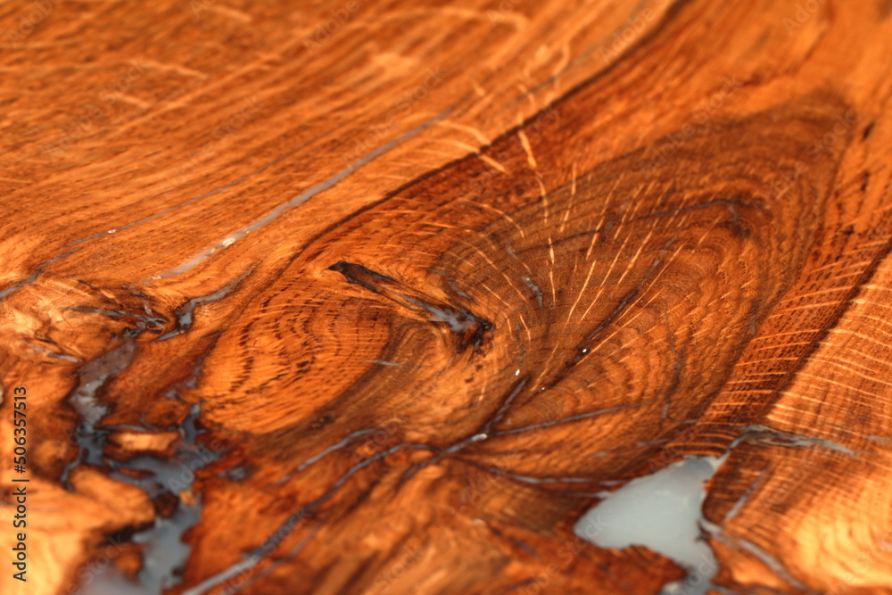 the oak texture is filled with epoxy resin Stock Photo | Adobe Stock
