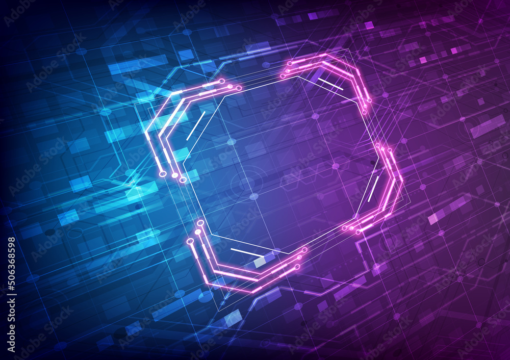 Abstract perspective hardware and software background. Circuit board ...