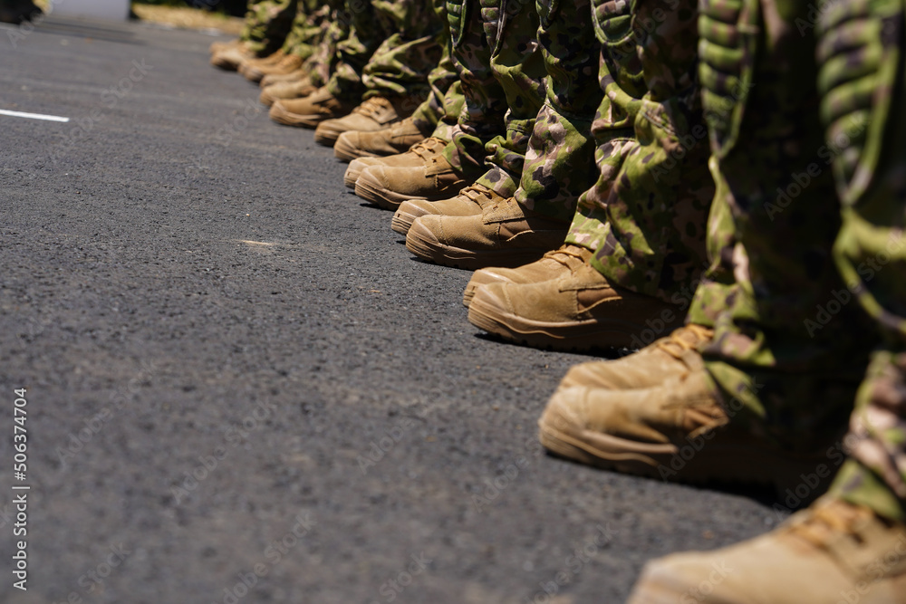 detachment of rescuers. Rescuers. The military system is marching in ...