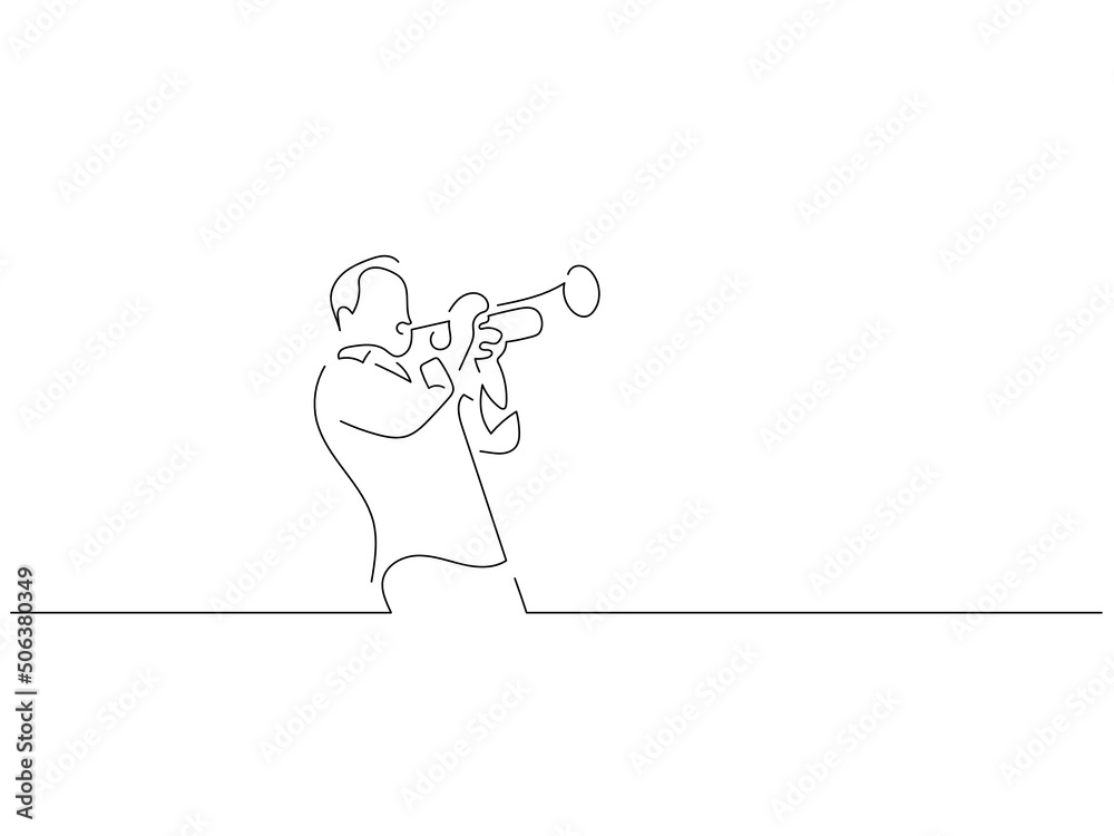 Trumpet Player Drawing