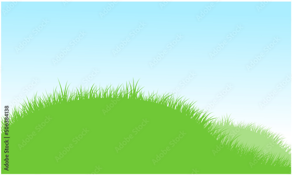 grassy hill, grassy field with clear sky background Stock Vector ...