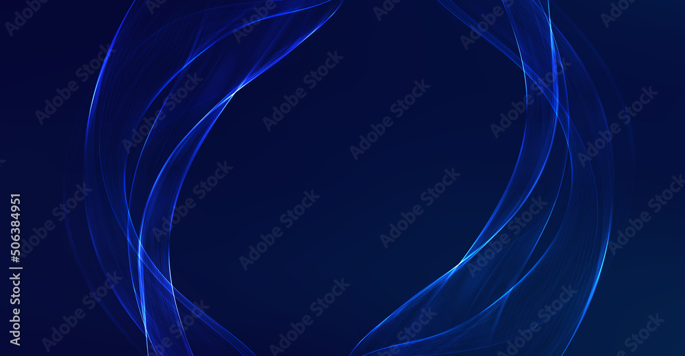 Tech futuristic 3d blue wave. Abstract blue light effect background ...