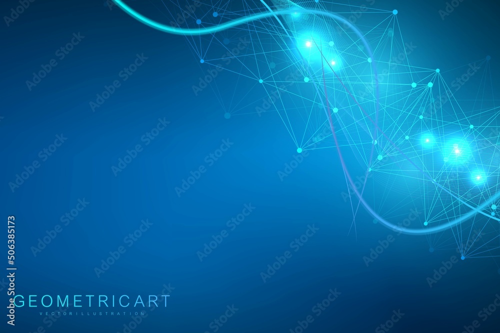 Big Data Visualization Background. Modern futuristic virtual abstract ...
