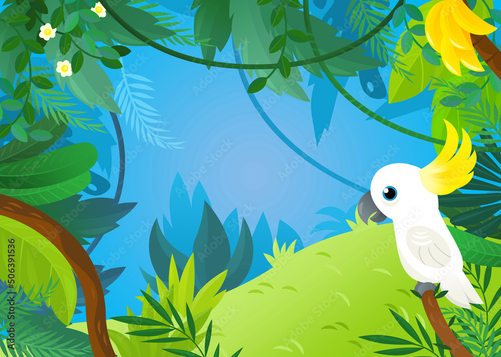 cartoon scene of jungle with no animals illustration Stock Illustration ...