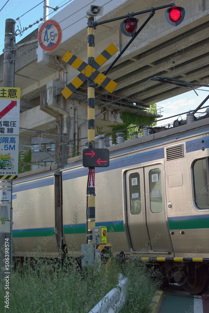 Train level crossing in japan Stock Photo | Adobe Stock