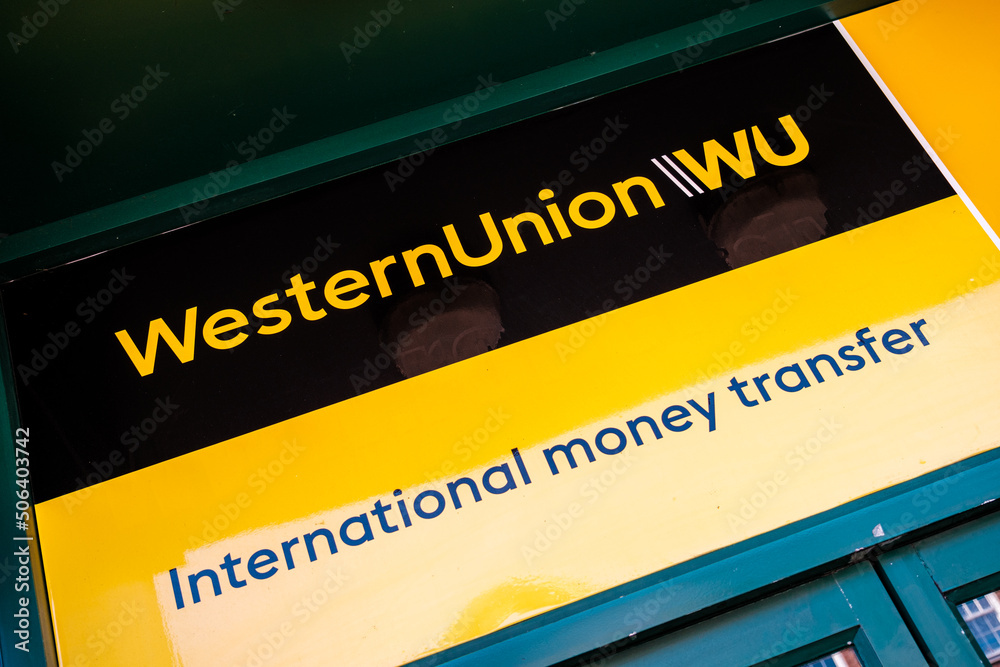 Sign And Logo Of Westernunion International Money Transfer Business ...