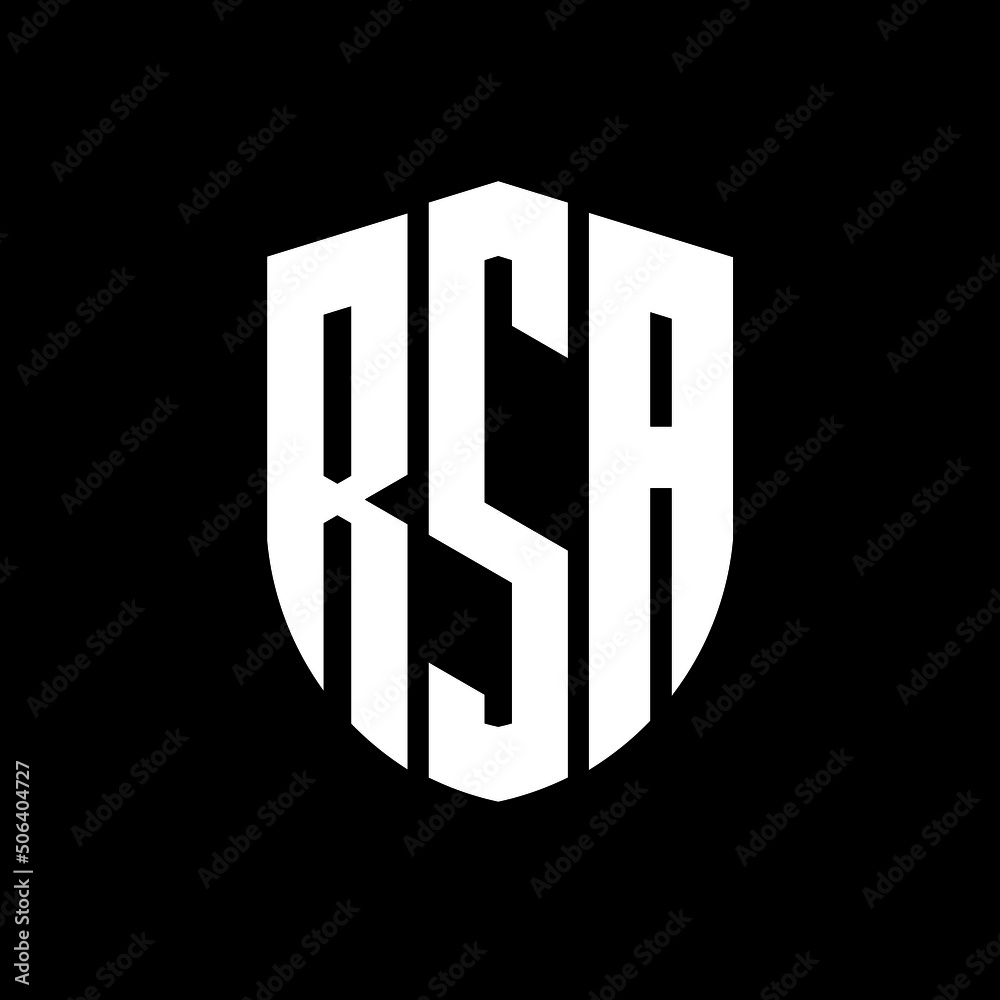 Vecteur Stock RSA letter logo design. RSA modern letter logo with black ...