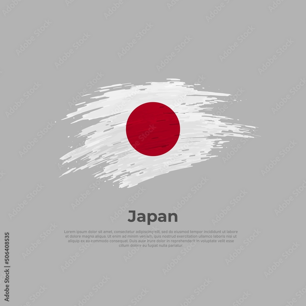 Japan flag. Brush strokes. Stripes colors of the japanese flag. Vector ...