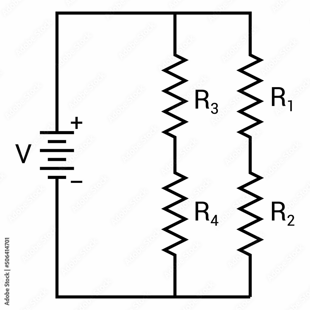 resistors in parallel diagram in electric circuit Stock Vector | Adobe ...