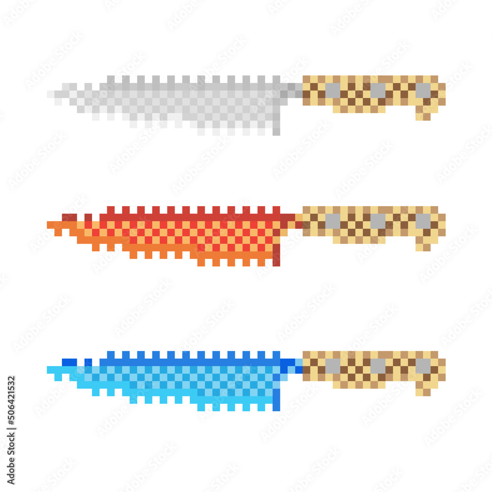 Pixel art knife on white background. vector illustration. Stock Vector | Adobe Stock