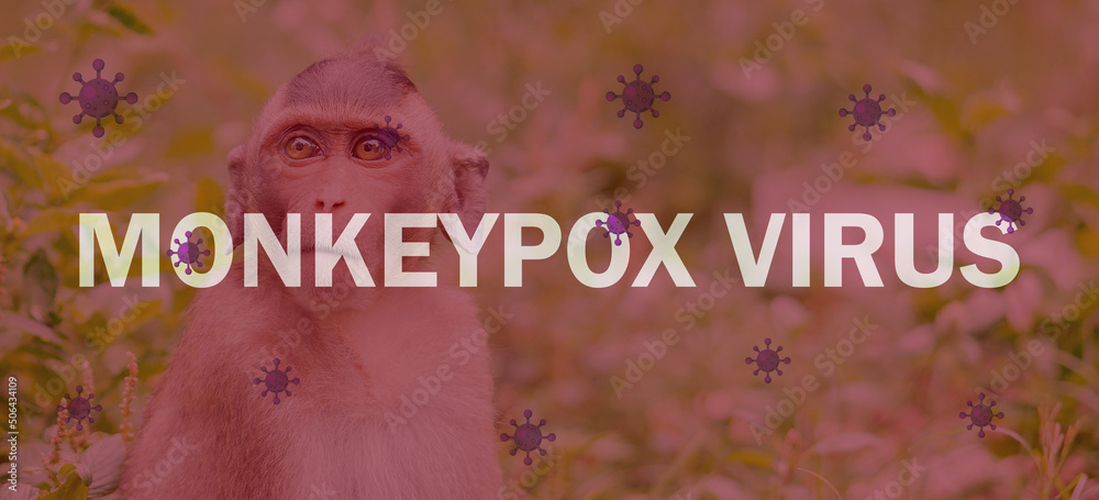 Naklejka Monkeypox outbreak concept. Monkeypox is caused by monkeypox ...