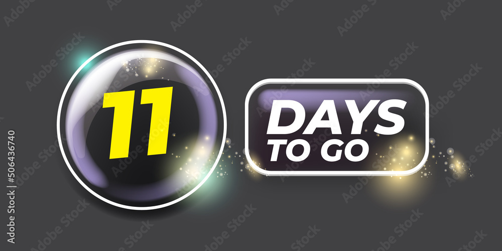 Eleven days to go countdown grey modern horizontal banner design ...