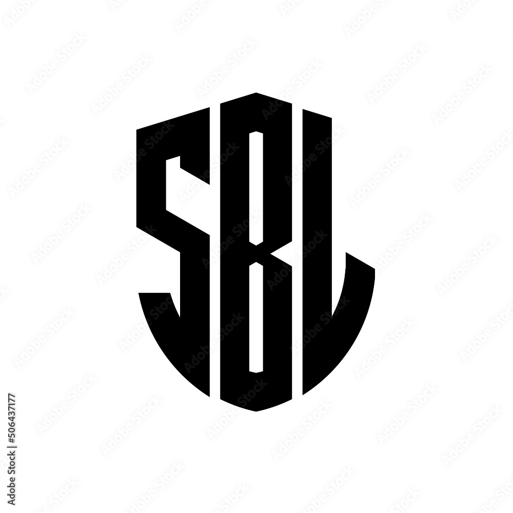 SBL letter logo design. SBL modern letter logo with black background ...