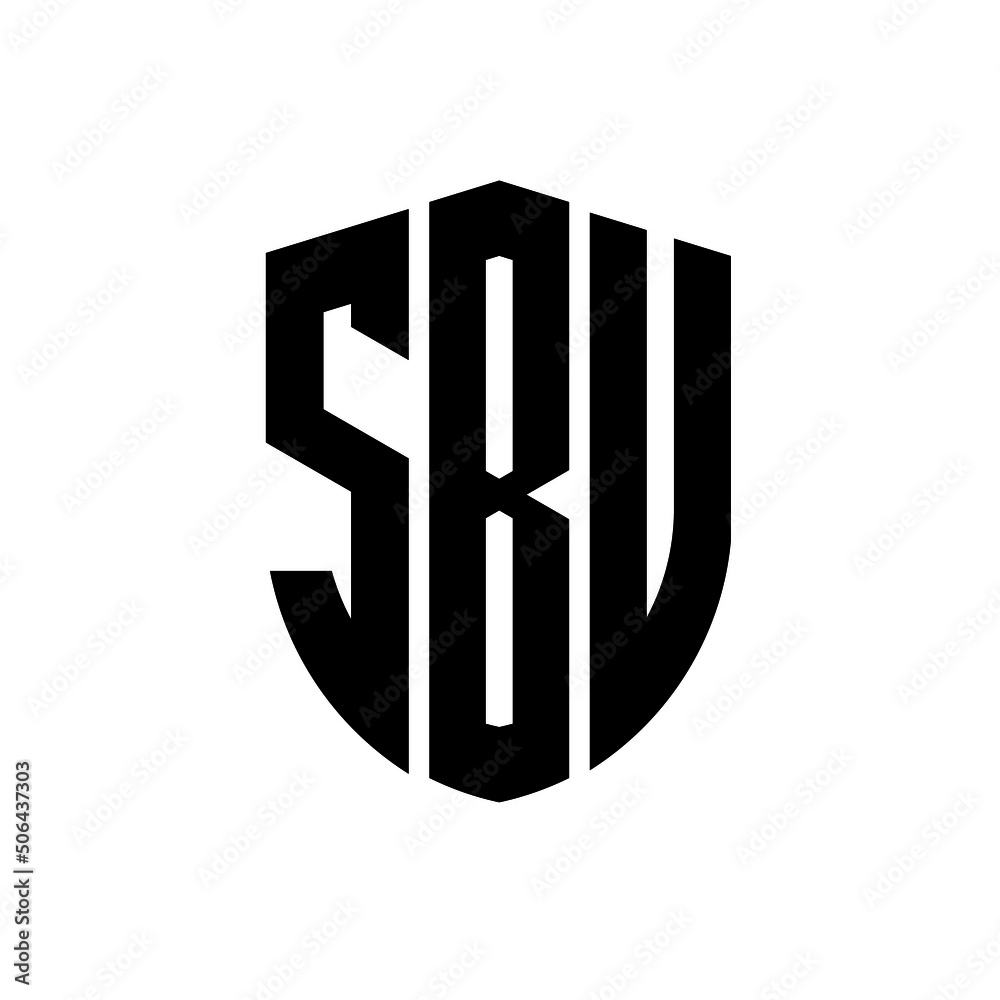 SBV letter logo design. SBV modern letter logo with black background ...