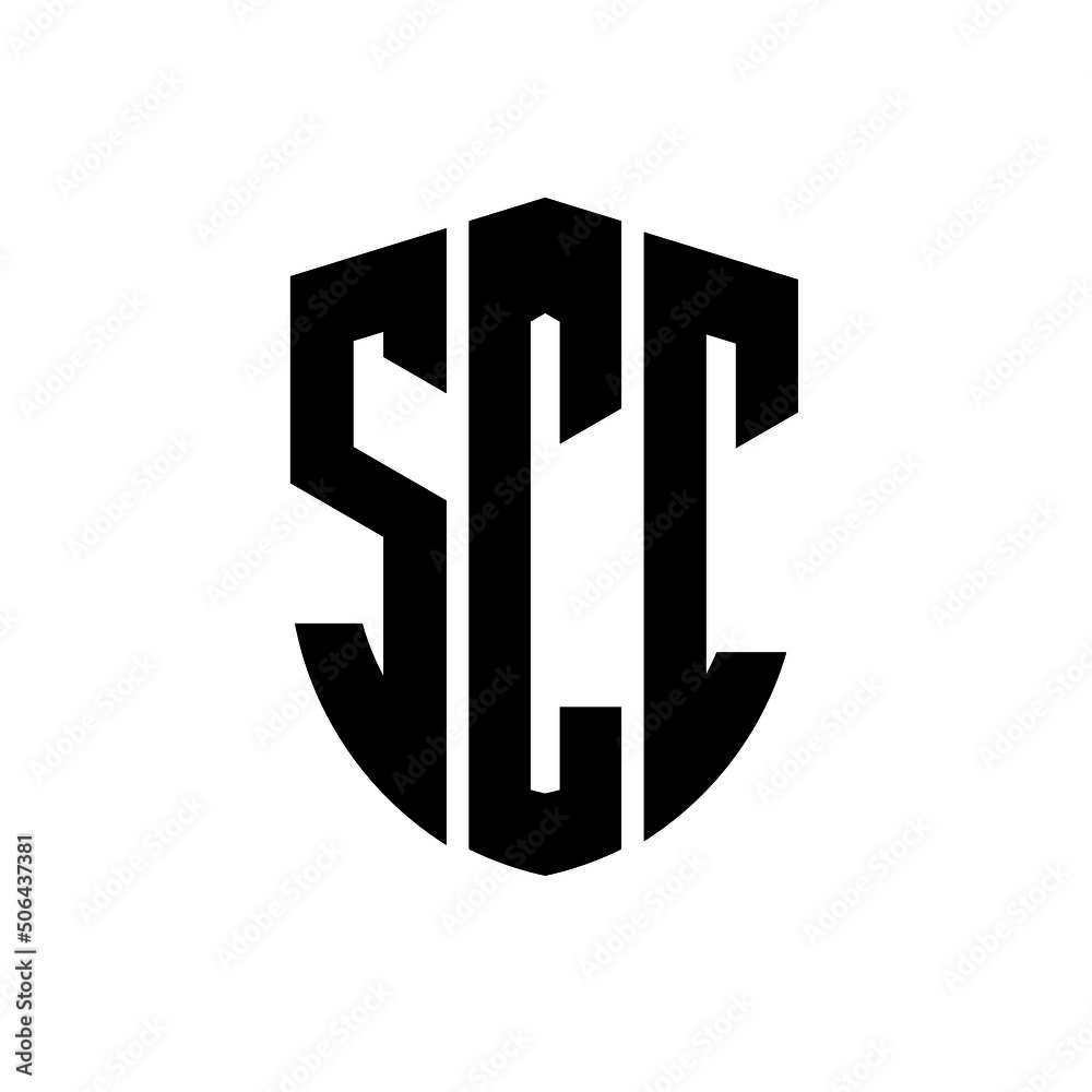SCC letter logo design. SCC modern letter logo with black background ...