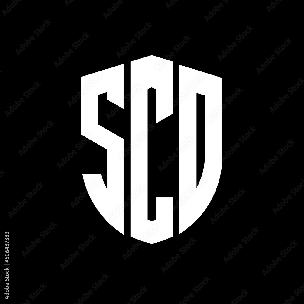 SCD letter logo design. SCD modern letter logo with black background ...