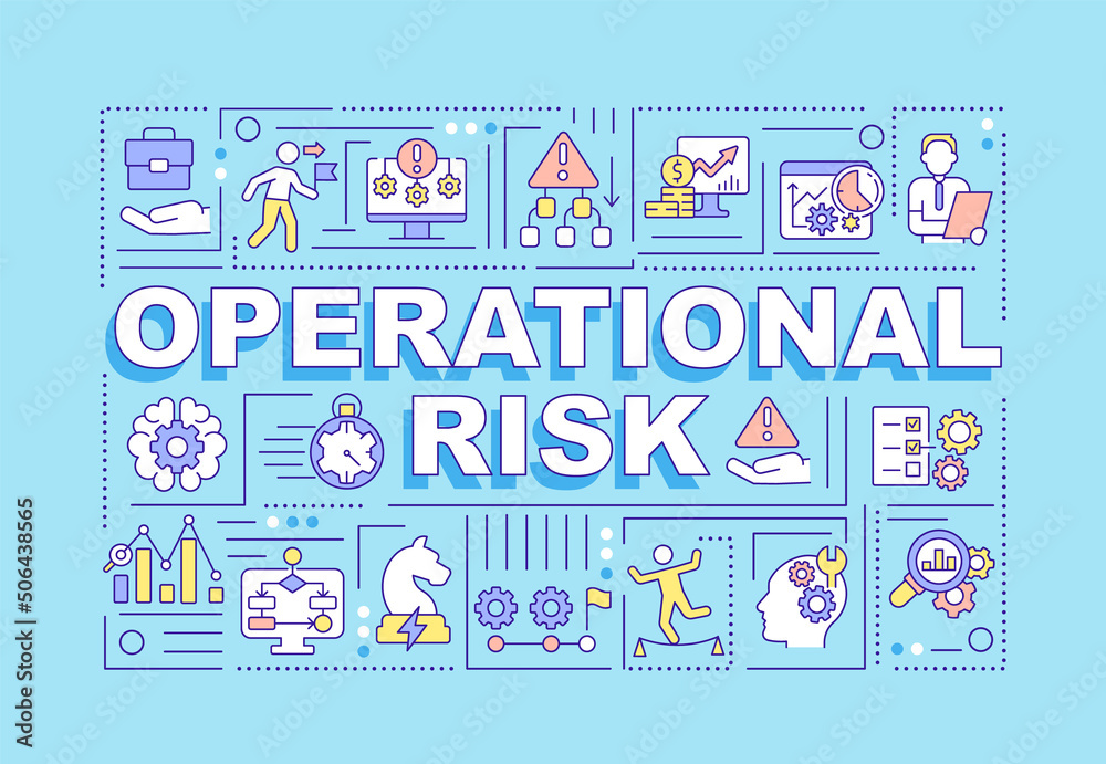 Operational risk word concepts blue banner. Business financial safety ...