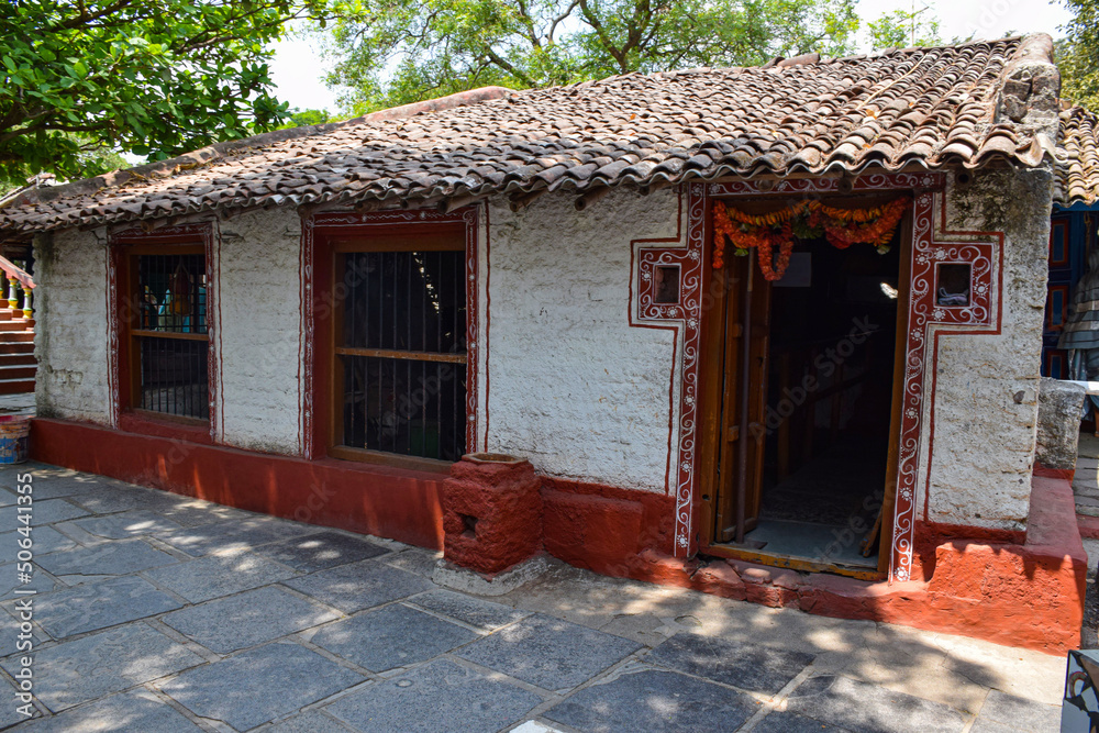 Stock photo of beautiful Indian village house or small cottage painted ...