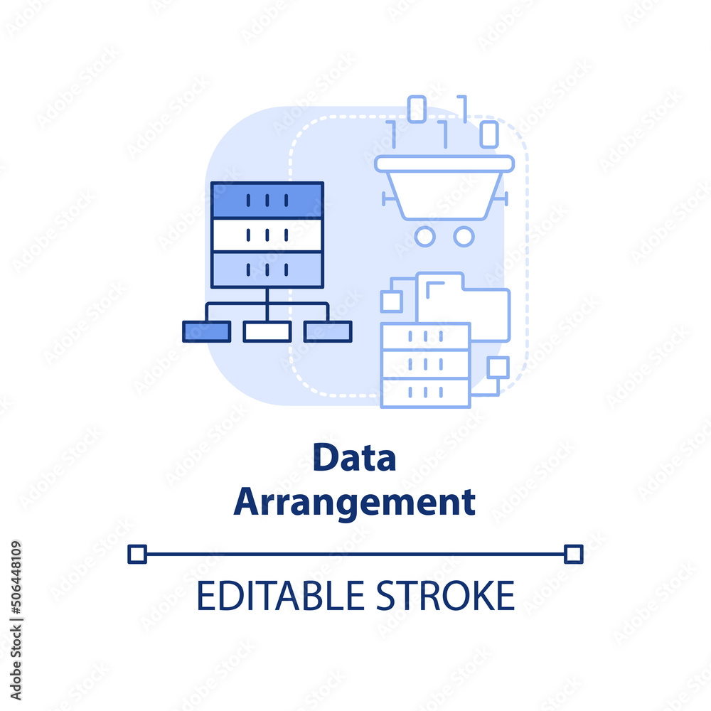 Data arrangement light blue concept icon. Sorting large dataset ...