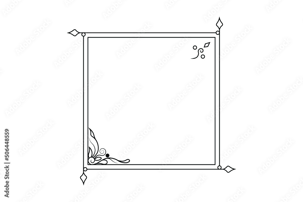 floral hand drawing frame, flower drawing vector Stock Vector | Adobe Stock