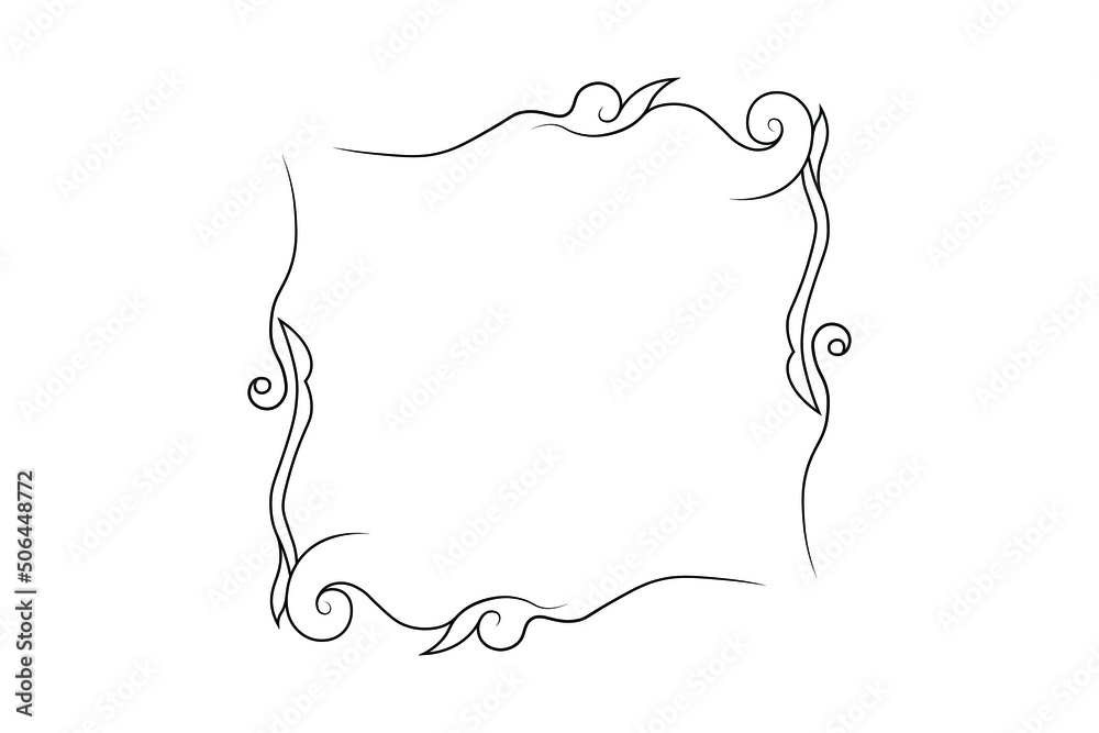 floral hand drawing frame, flower drawing vector Stock Vector | Adobe Stock