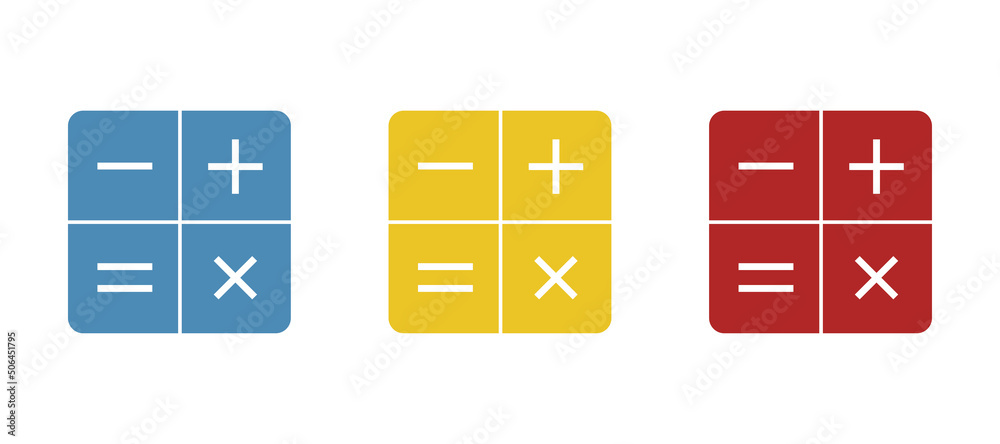 calculator icon, add subtract, divide multiply, vector illustration ...