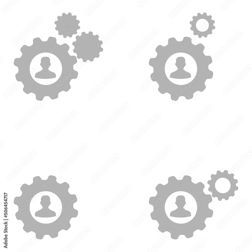 gear icon on a white background, teamwork concept, vector illustration ...