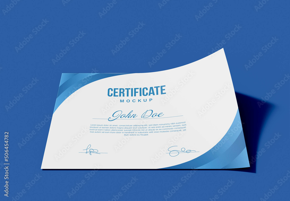 Modelo de Square Certificate Layout Mockup do Stock | Adobe Stock