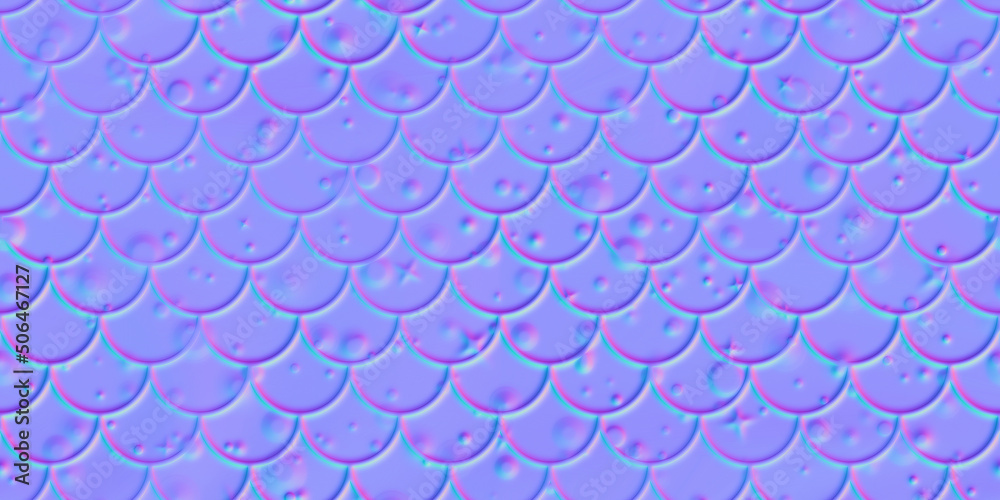 Normal map dragon squama seamless pattern or roof texture with grunge ...