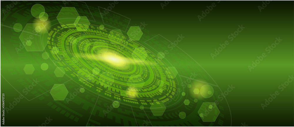 Abstract technology background with various technological elements in ...