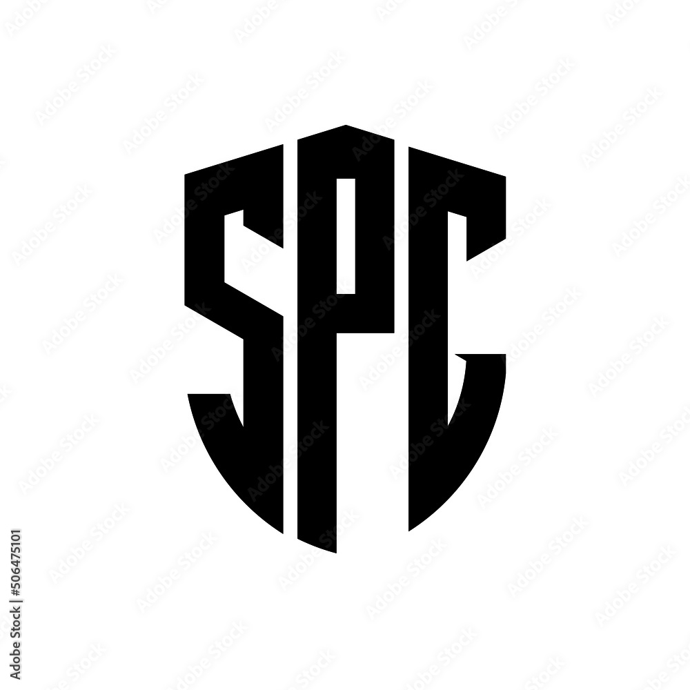 SPG letter logo design. SPG modern letter logo with black background ...