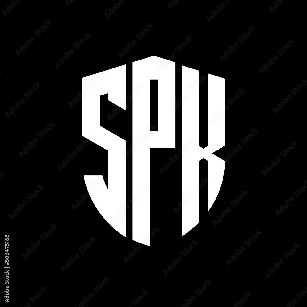 SPK letter logo design. SPK modern letter logo with black background ...