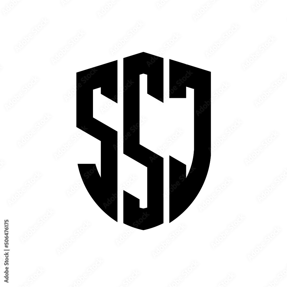 SSJ letter logo design. SSJ modern letter logo with black background ...